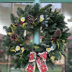 Large Door Wreath Flowers Stems of Jedburgh Florist