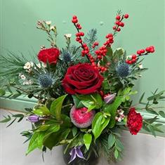 Ruby Red Christmas Vase